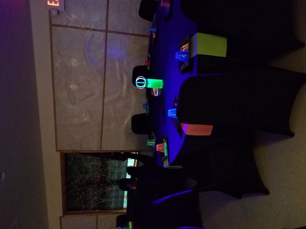 Hanging black lights from light stands